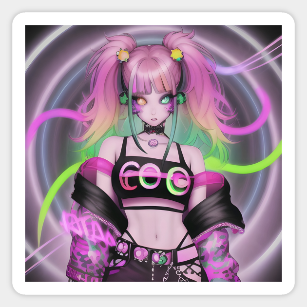 Sexy Rave Party Anime Girl Party Girl Sticker Teepublic